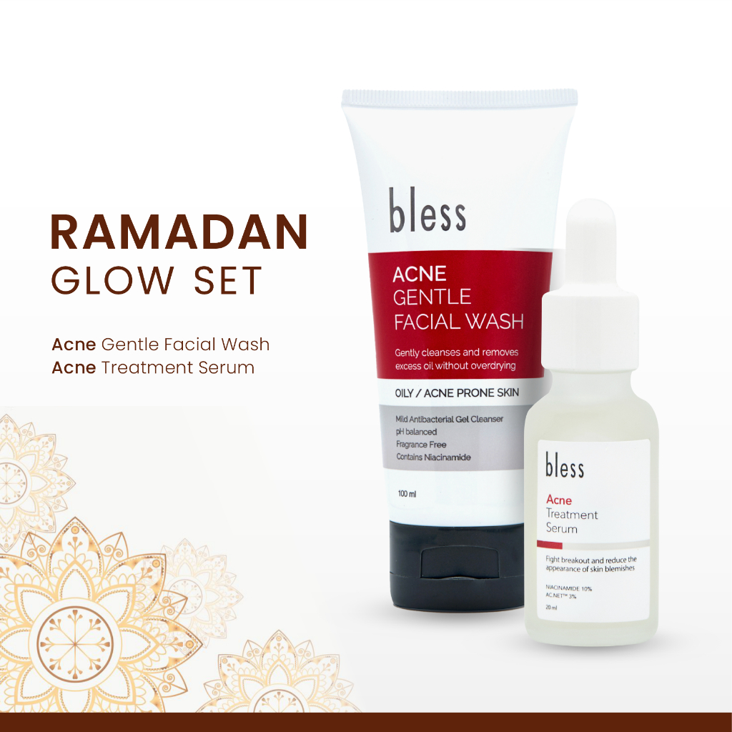Jual Bless Ramadan Glow Set | Acne Gentle Facial Wash & Acne Treatment ...