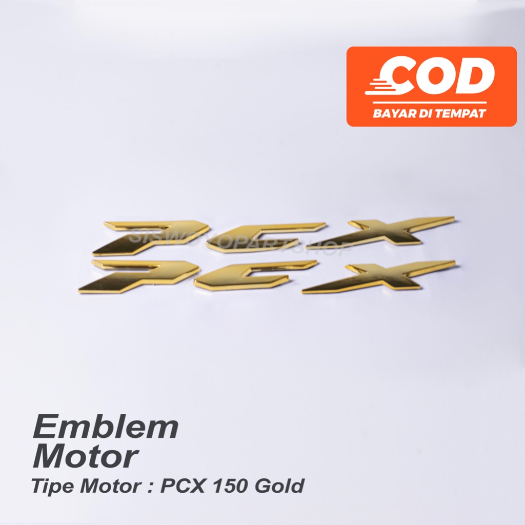 Jual Logo Emblem Timbul Emblem 3D PCX 150 GOLD 2 pcs Kanan Kiri ...