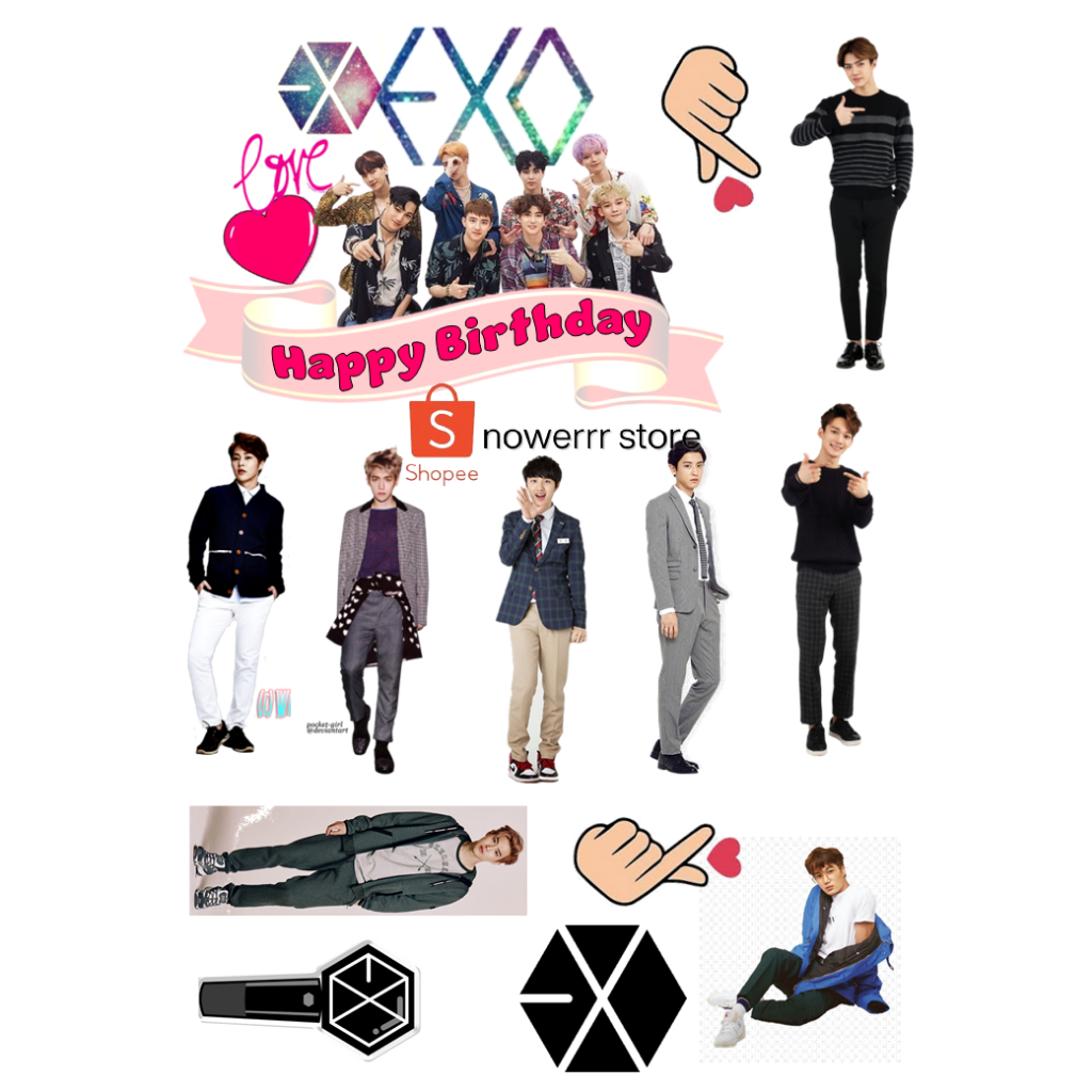 Jual EXO/ Topper EXO Cake Custom Nama/Hiasan Kue Ultah Exo Korea Boy ...