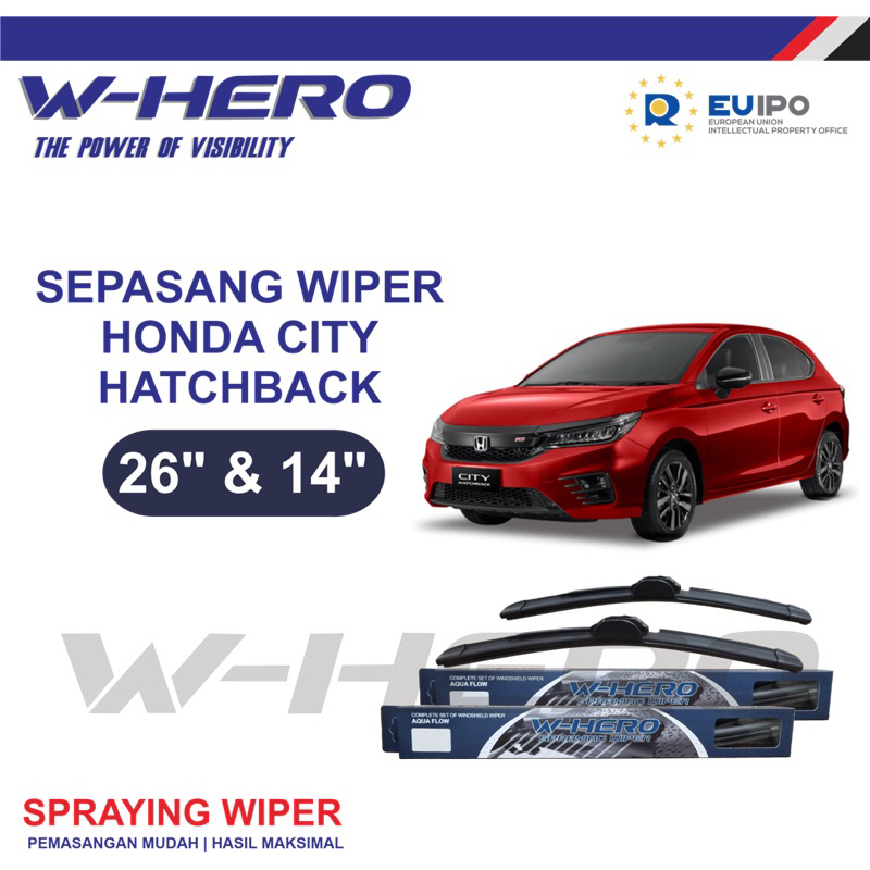 Jual Sepasang Premium Spraying Wiper Mobil Honda City Hatchback size 26 ...