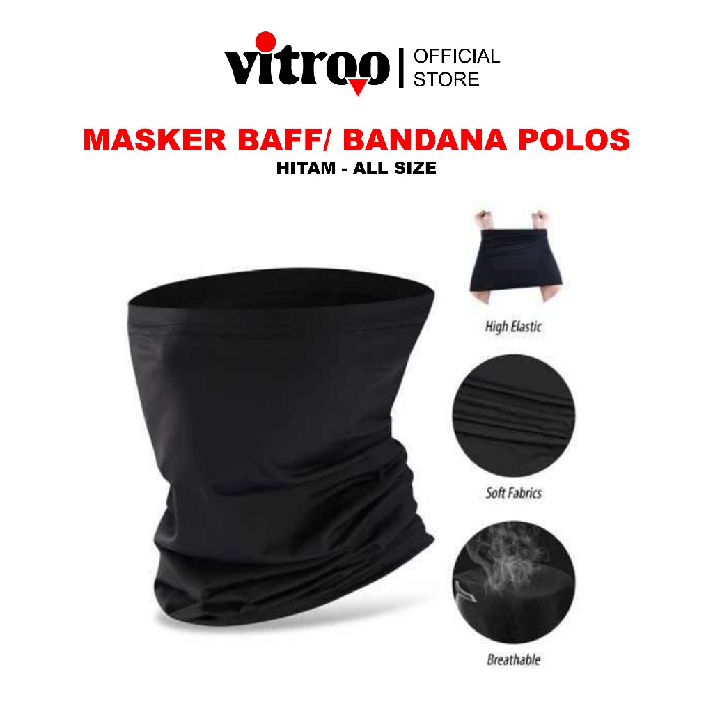 Jual Masker Buff Buf Baf Hitam Polos Slayer Elastis Sepeda Motor ...