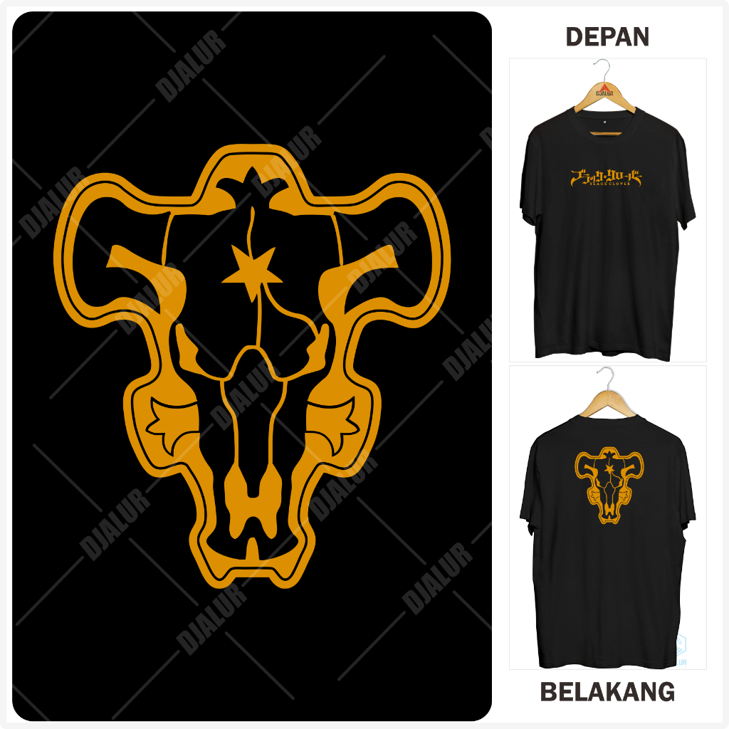Jual Kaos Banteng Hitam Dual Black Clover Kaos Anime Japan Premium ...