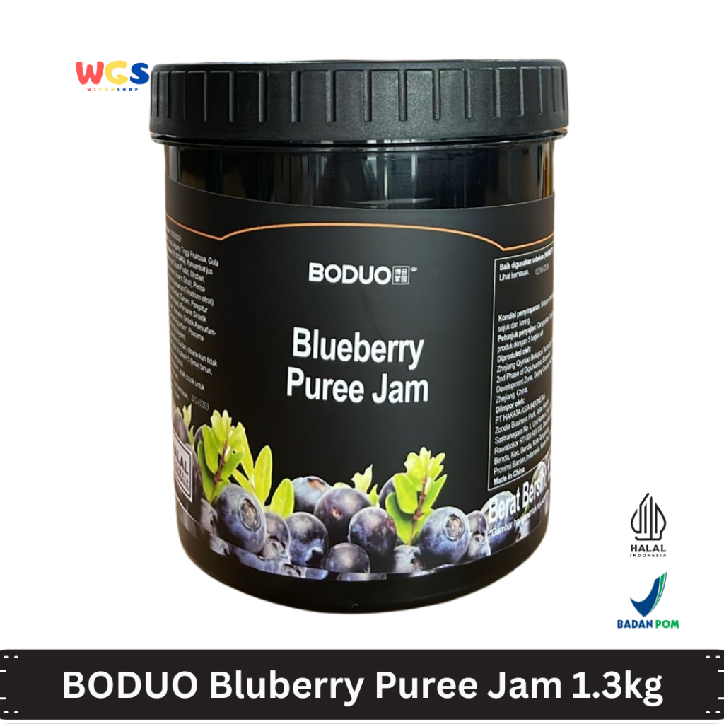 Jual BODUO Blueberry Puree Jam 1.3kg – Selai Blueberry Premium dengan ...