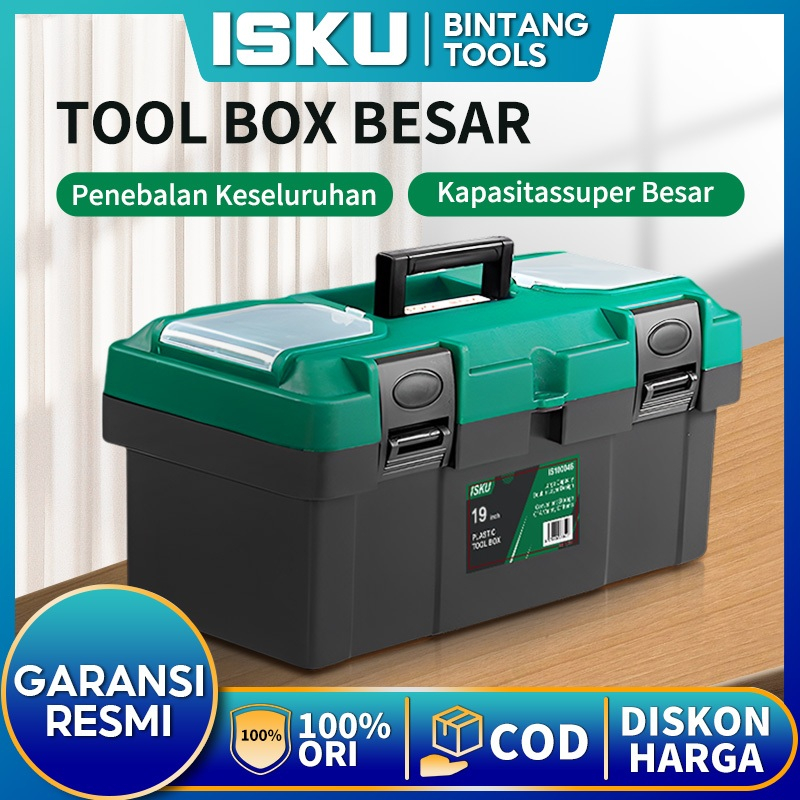 Jual ISKU Tool box 12/14/17/19 Inch Bahan PP Tool box set lengkap/2 ...