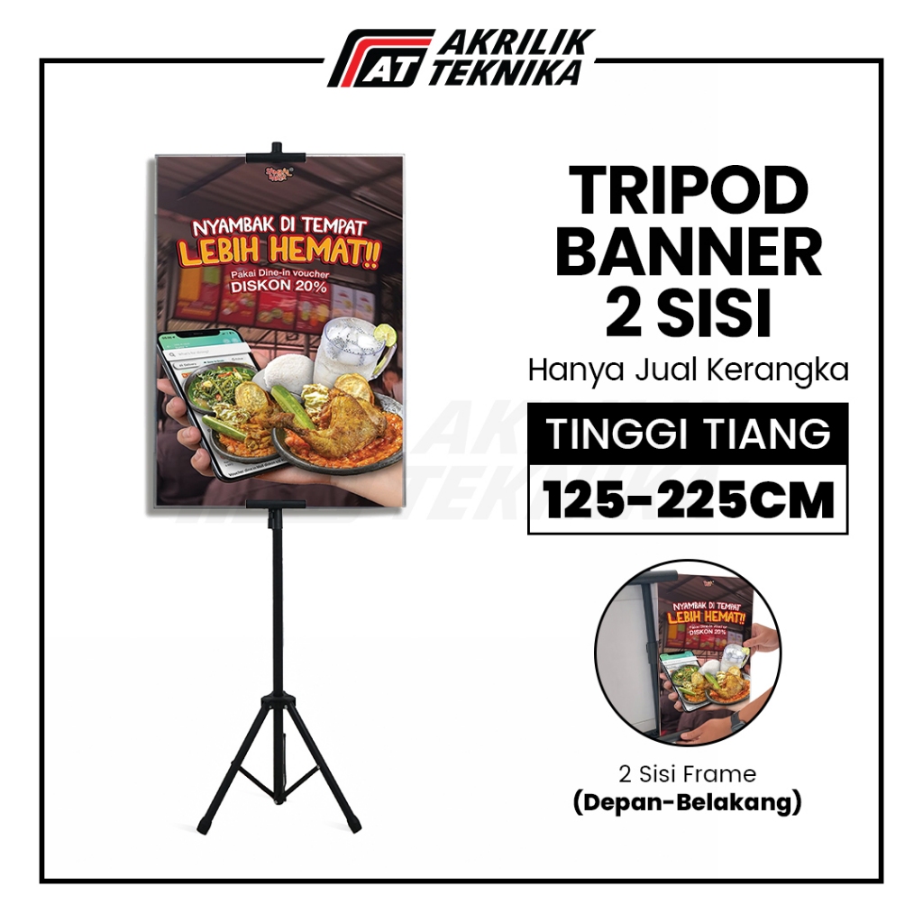 Jual Tripod Banner 2 Sisi / Display Tiang Iklan Barcode Akrilik ...