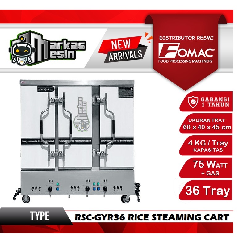 Jual Rice Steamer FOMAC RSC-GYR36 Mesin Penanak Nasi Gas Cooker & Rice Steaming Cart | Shopee ...