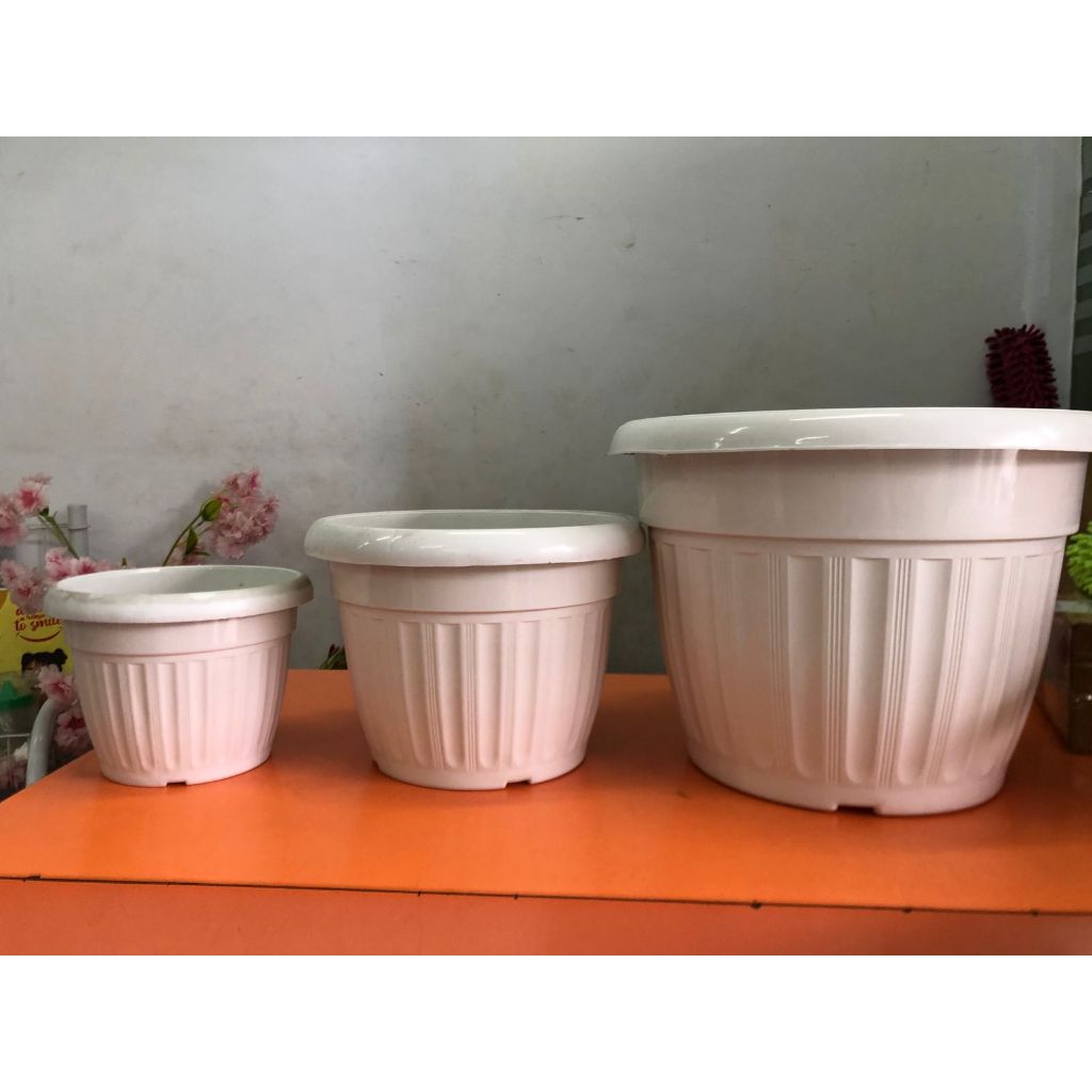 Jual Pot Bunga / Tanaman Putih Berbagai Ukuran | Shopee Indonesia