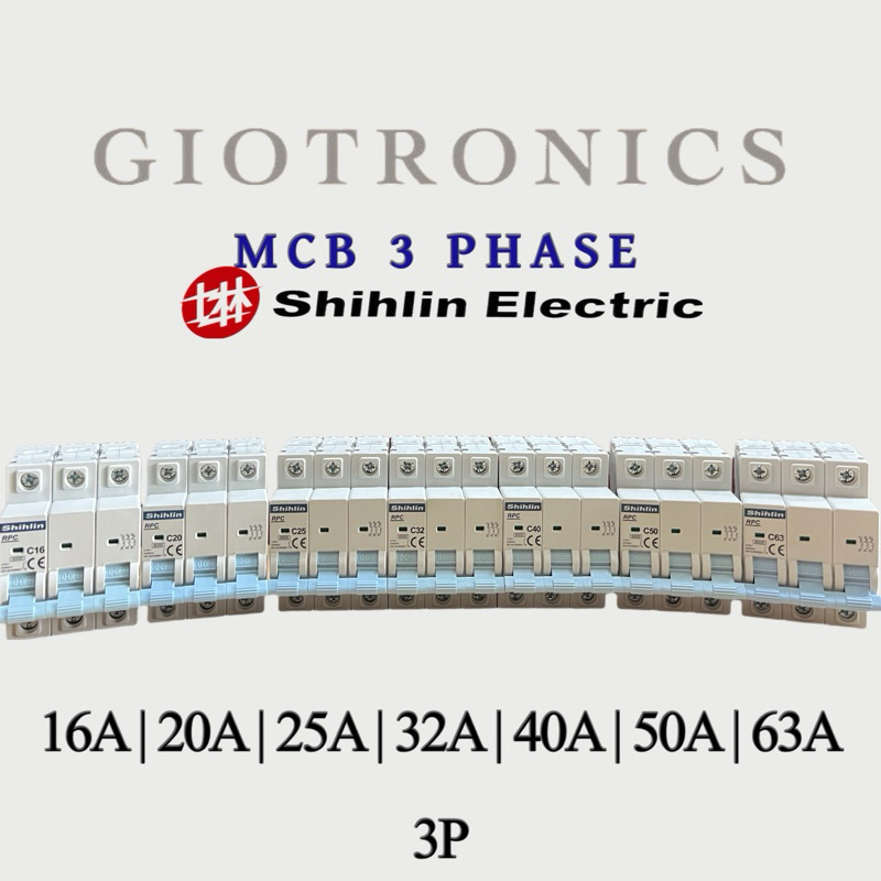 Jual SHIHLIN MCB 3 Phase RPC 3P 16A/20A/25A/32A/40A/50A/63A Stud Balek ...