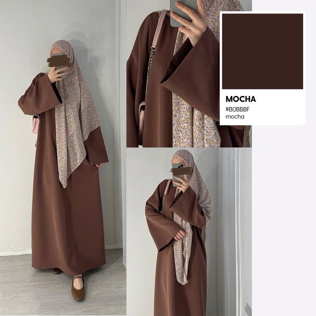 Jual Nuna Dress Gamis Abaya Lebaran Simple By Azzahra | Shopee Indonesia