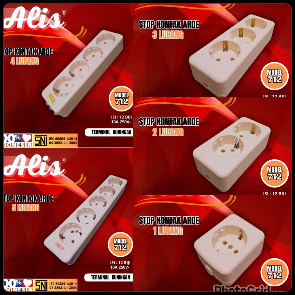 Jual Alis Terminal Stop Kontak Tanpa Indikator 1 2 3 4 5 Lubang SNI ...
