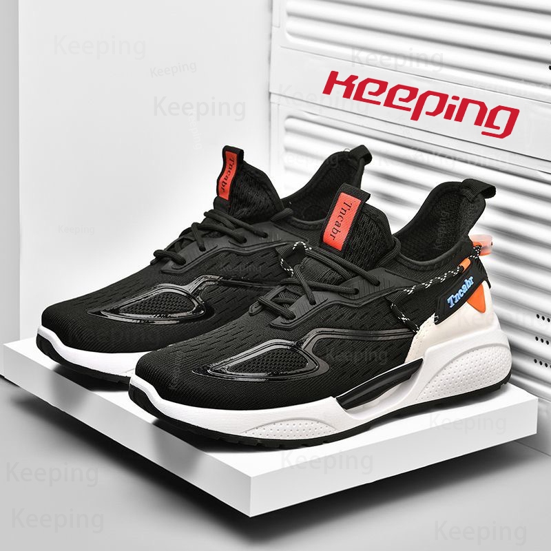 Jual Keeping Sepatu Sneakers Pria Hitam Sepatu Kets Cowok Casual Sepatu Olahraga Lari Outdoor ...