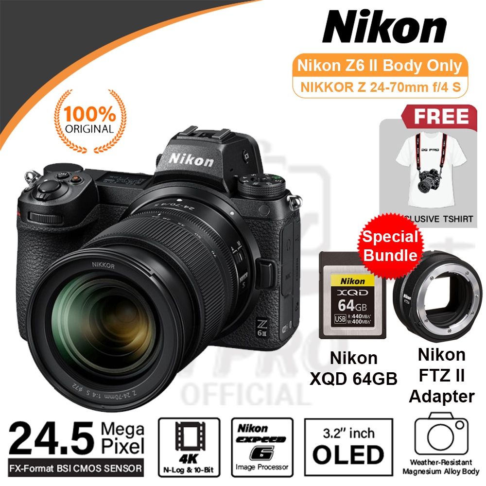 Jual Nikon Z6 II Kit Z 24-70mm F4 S Mirrorless Camera Nikon Z6II - MARK 2 | Shopee Indonesia