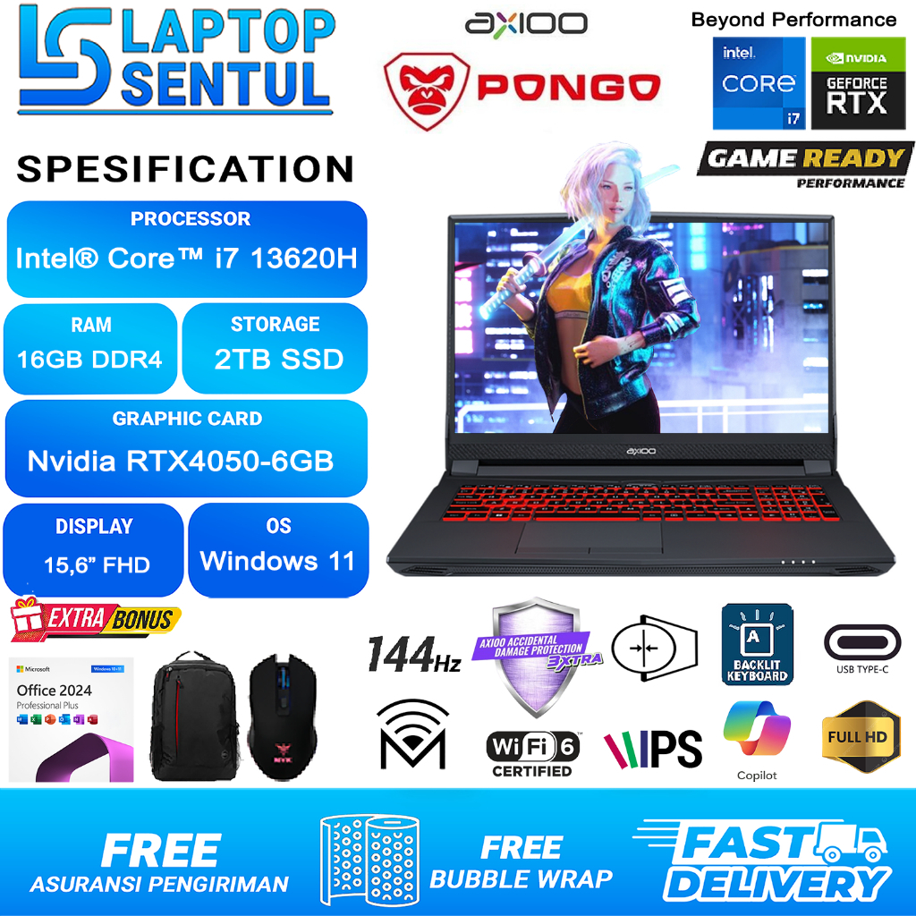 Jual Laptop Gaming Axioo Pongo 750 Intel Core i7 13620H Ram 32GB 2TB ...