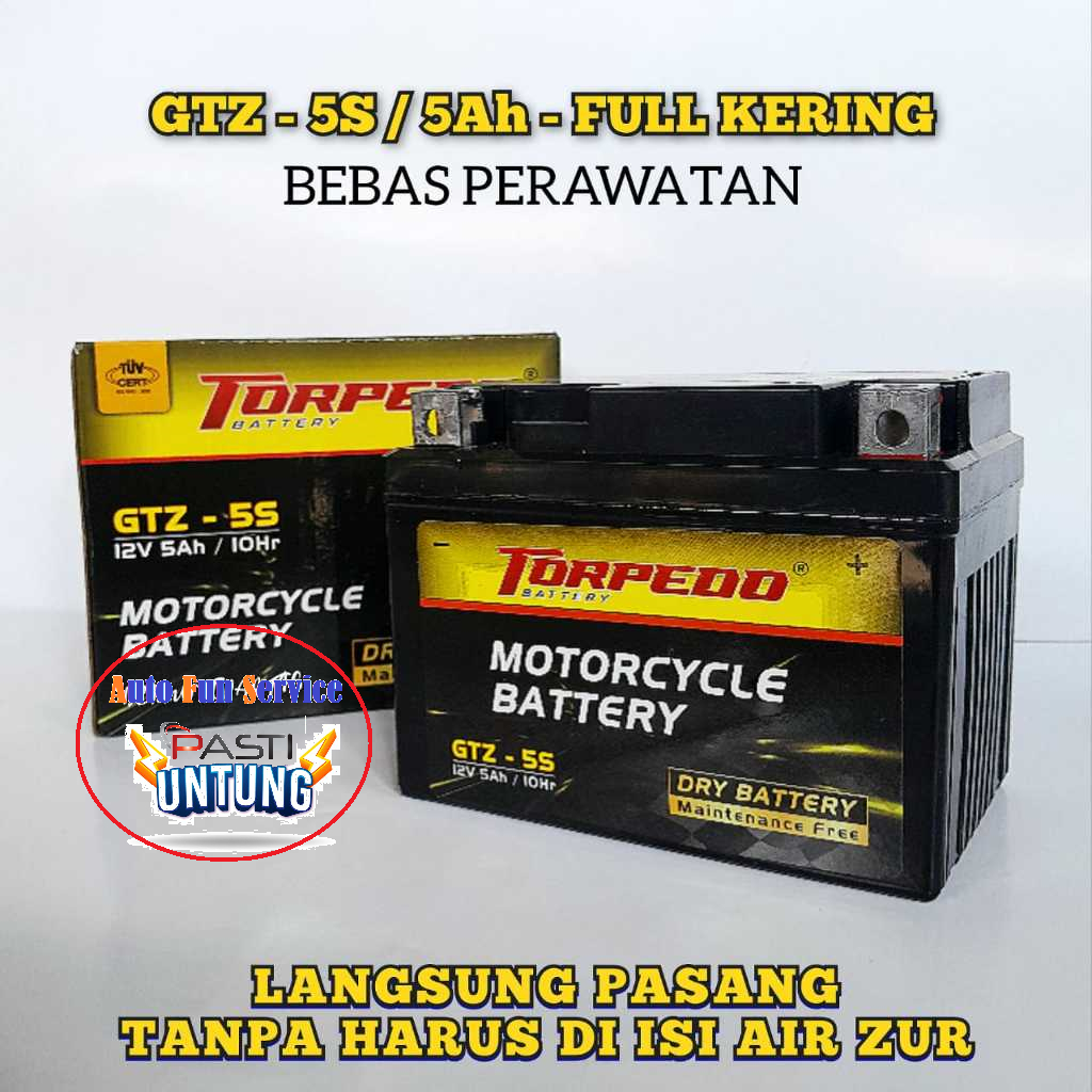 Jual Aki Accu Motor Murah GTZ5 Amper Besar Torpedo Battery Beat Vario ...