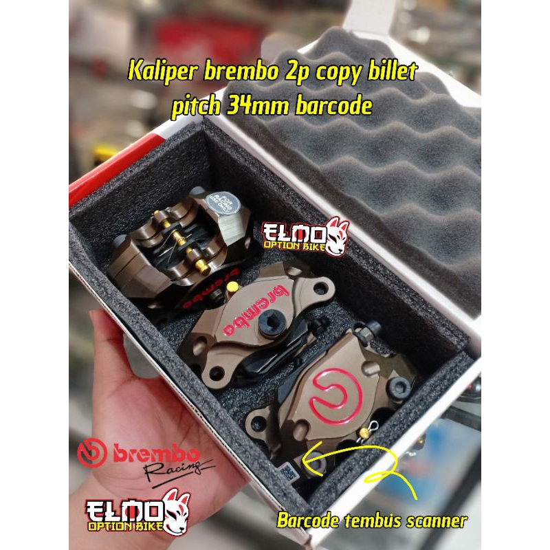 Jual Kaliper brcmbo 2 piston cnc barcode racing use only pitch 34mm | Shopee Indonesia