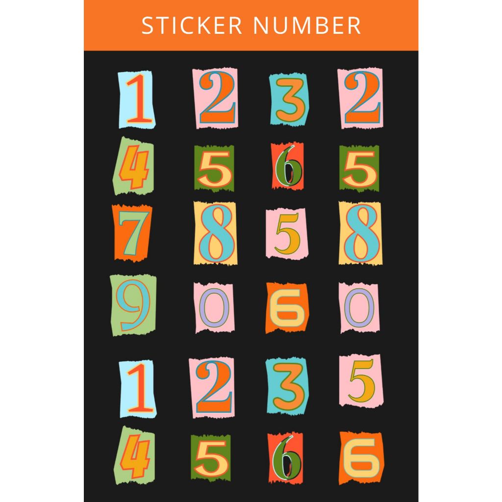 Jual stiker ANGKA Custom 10x15cm - Aesthetic Keren HP & Laptop ...