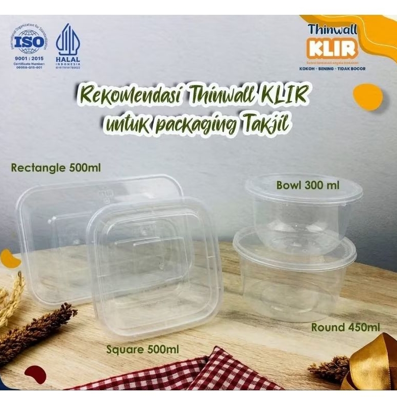 Jual Thinwall Mangkok Bulat 300Ml- Mangkok Bulat 300Ml Merk Klir/Hiba - Mangkok Plastik Bowl ...
