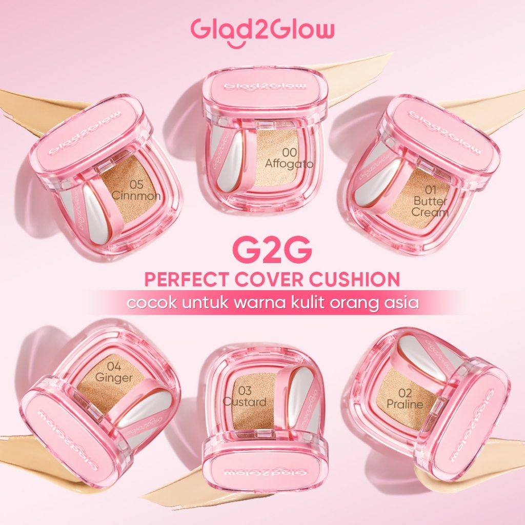 Jual [100% Ori] Cushion Glad2Glow Perfect Cover Cushion 11g 6 Shades Matte Finish Cosmetics Make ...
