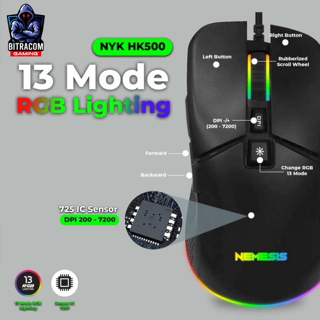 Jual Gaming Mouse NYK - HK-500 - Mouse Gaming Wired Mouse Gaming RGB ...
