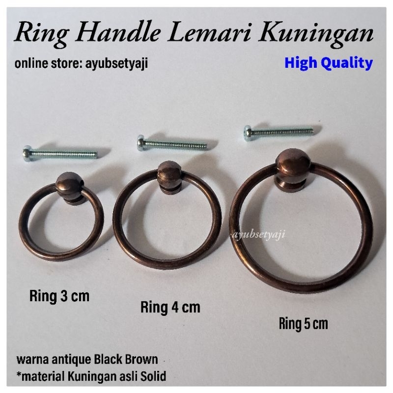 Jual Handle RING KUNINGAN Brown Antique Handle Pintu Lemari Tarikan ...