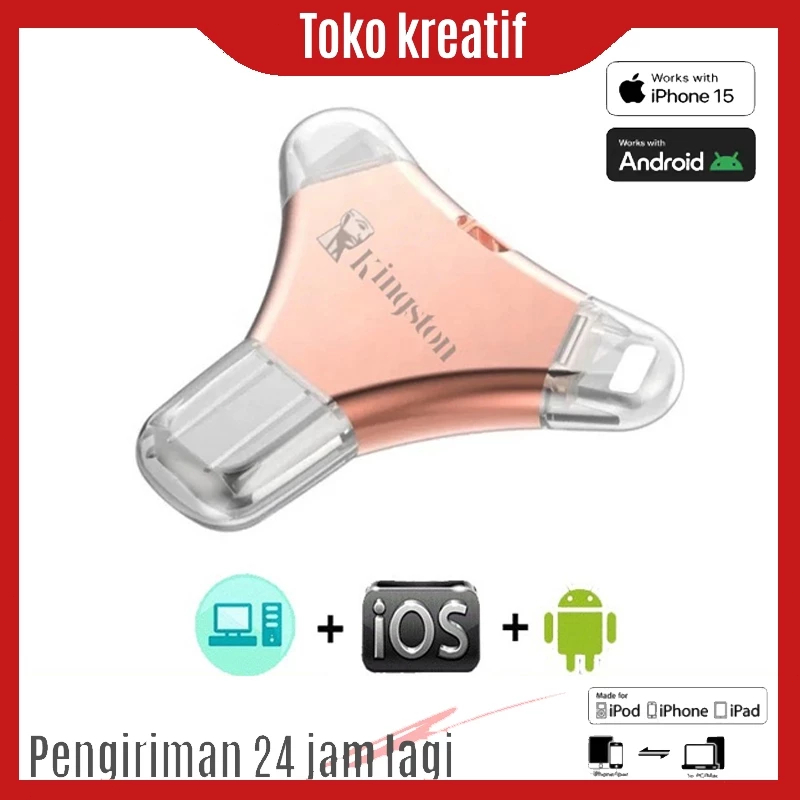 Jual Flash disk OTG for iphone 2TB, Flash drive 4 in 1 high speed external memory for phone ...