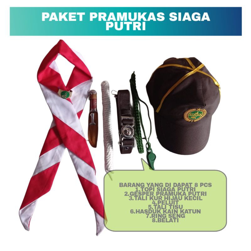 Jual PAKET ATRIBUT PRAMUKA SD SIAGA P U T R I LENGKAP 8 BARANG (topi ...