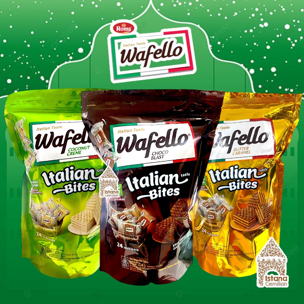Jual Wafello Italian Taste BITES Chocoblast / Caramel Multipack (isi 24 ...