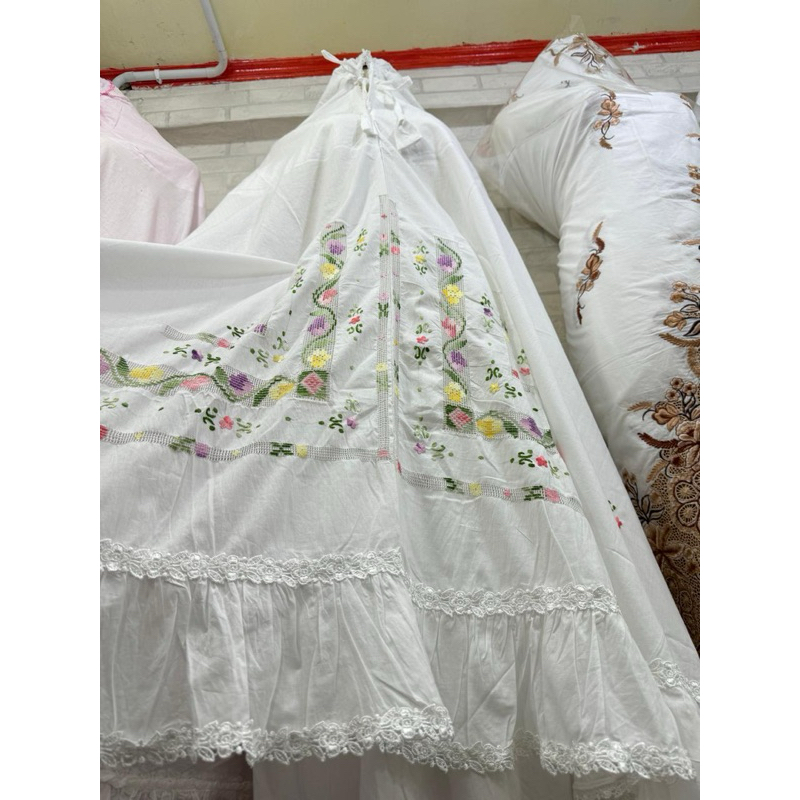 Jual mukena sulam terawang/cabut benang motif terawang bahan katun ...
