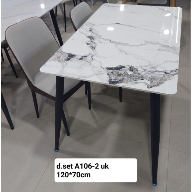 Jual MEJA MAKAN IMPORT TOP GRANITE 4 KURSI / MEJA MAKAN MOTIF MARMER ...