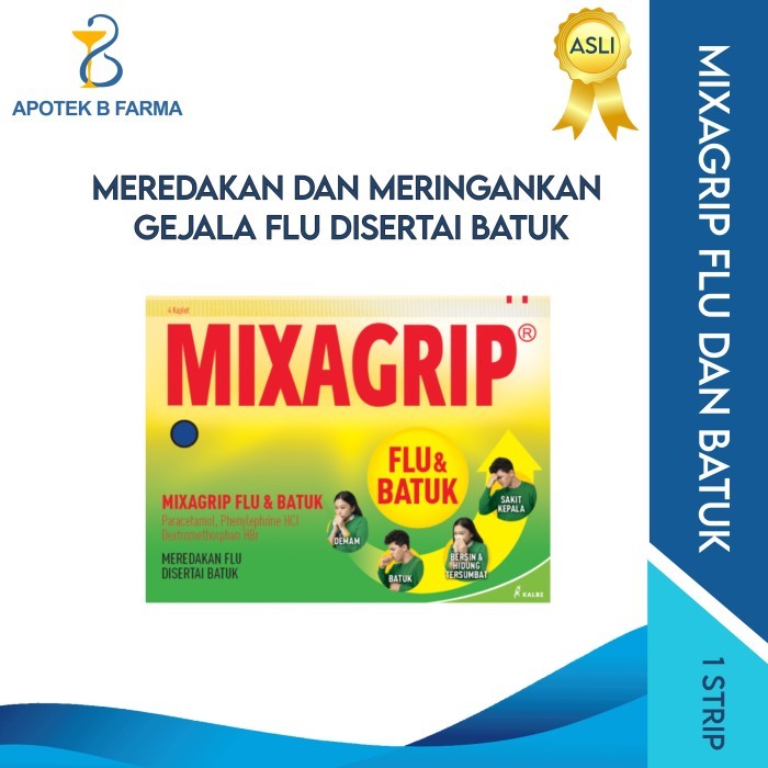 Jual MIXAGRIP FLU DAN BATUK 4 KAPLET SAKIT KEPALA DEMAM BERSIN HIDUNG ...