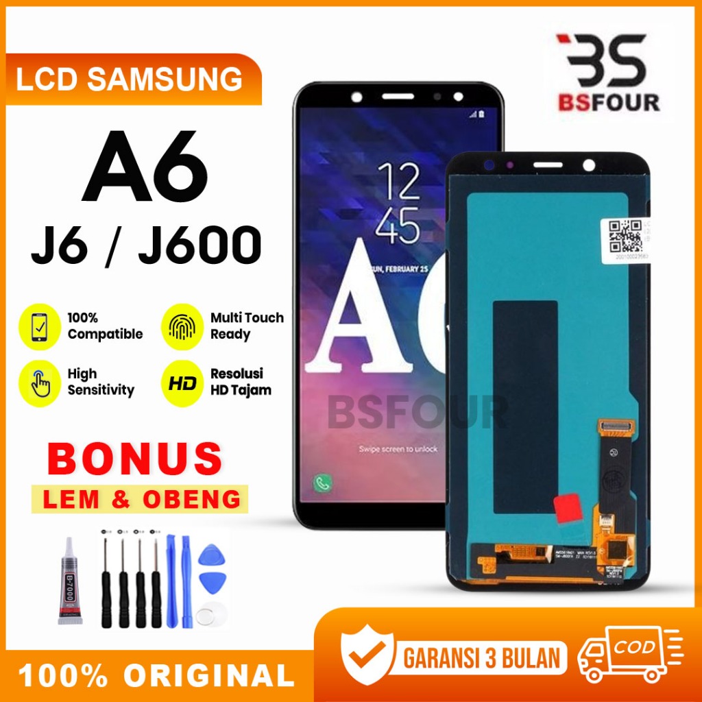 Jual LCD SAMSUNG J6 / J600 / J600G / J600F / J6 2018 / A6 / A600 / A600F FULLSET TOUCHSCREEN ...