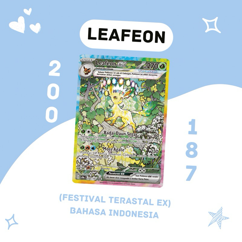 Jual Leafeon EX SAR SV8A 200/187 Pokemon TCG Indonesia | Shopee Indonesia