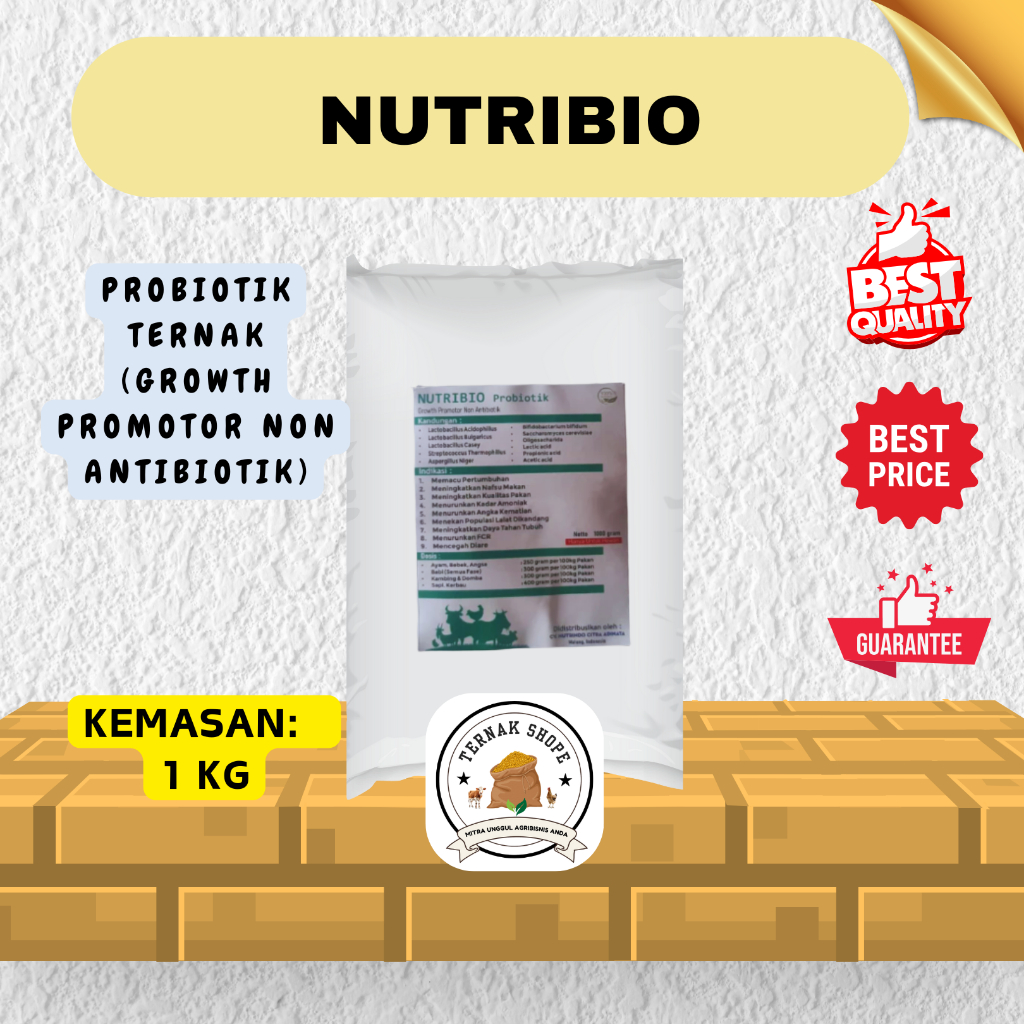 Jual NUTRIBIO PROBIOTIK / Growth Promotor Non Antibiotik Ternak Ayam Sapi Kambing Domba Babi ...