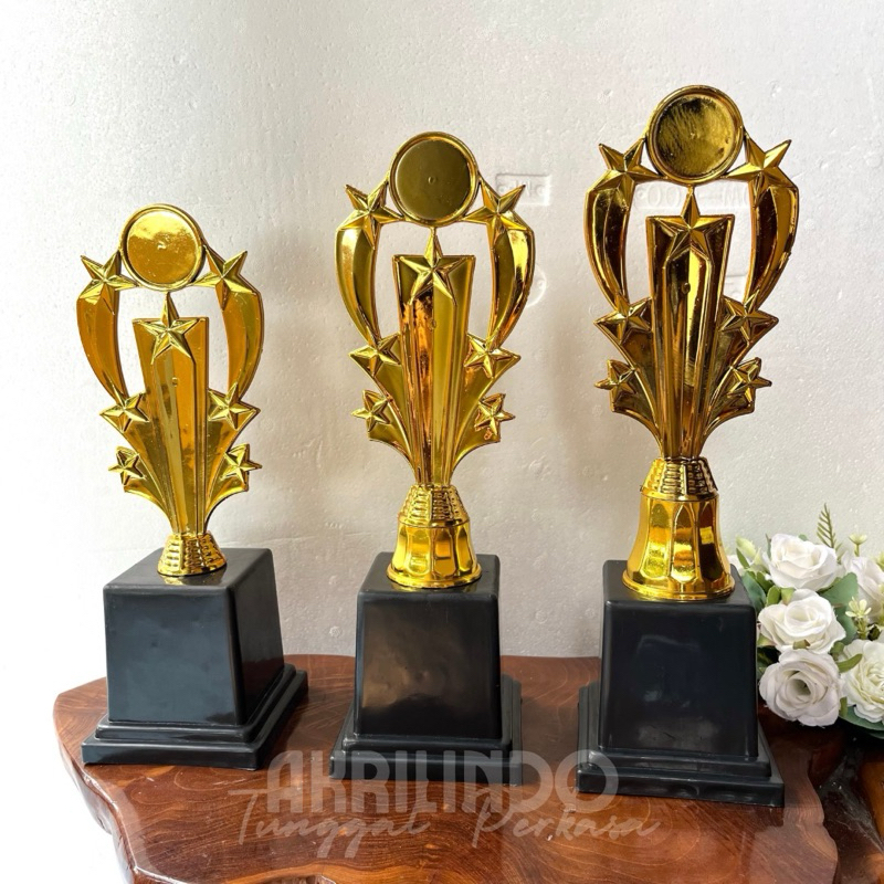 Jual Piala Murah 1 set Model Bintang Tinggi 30-35 cm Piala Emas ...