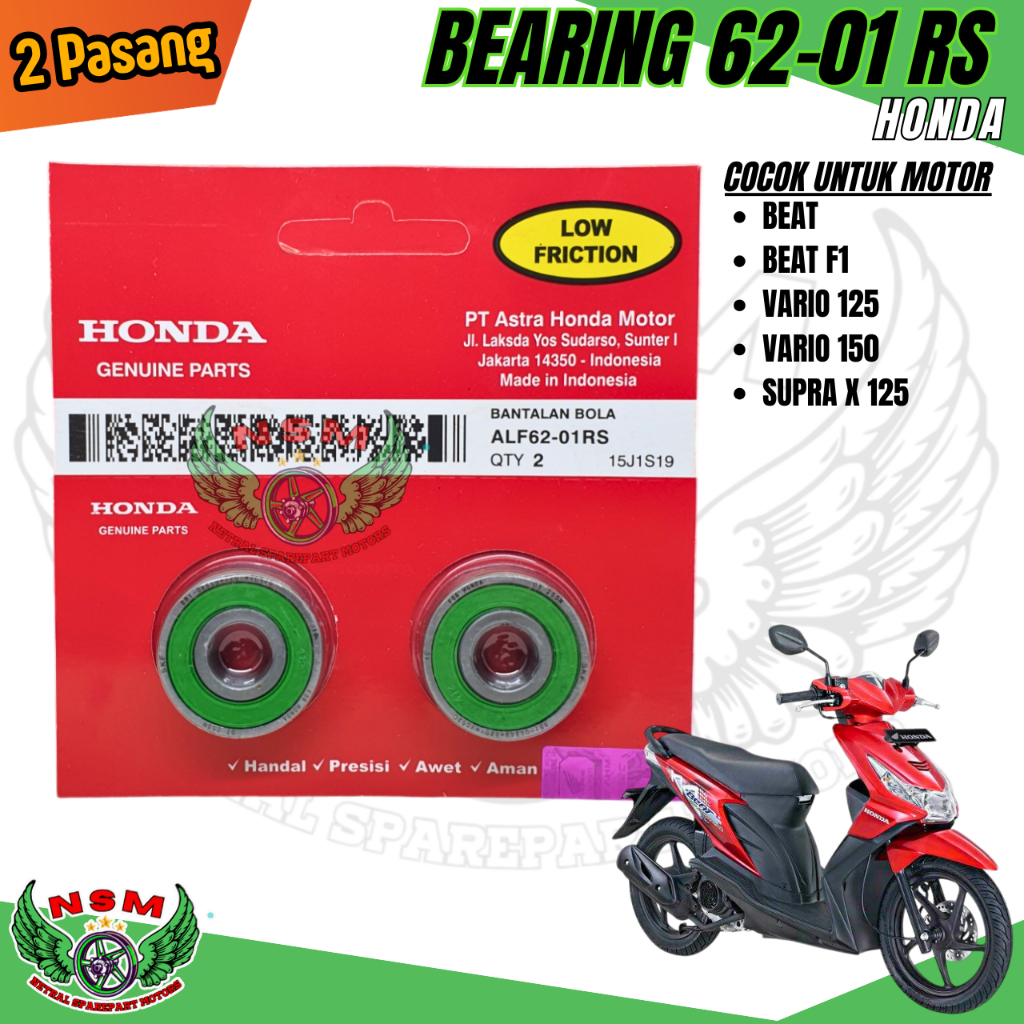 Jual 2 PCS BEARING BERING RODA DEPAN 6201 SKF HONDA BEAT VARIO SCOOPY ...