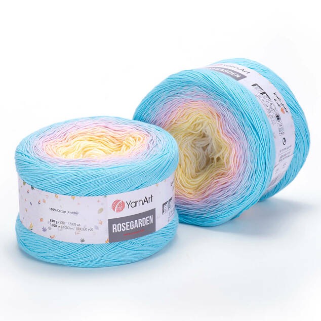 Jual Benang rajut katun rainbow cake cotton yarn 1000 meters Yarnart ...