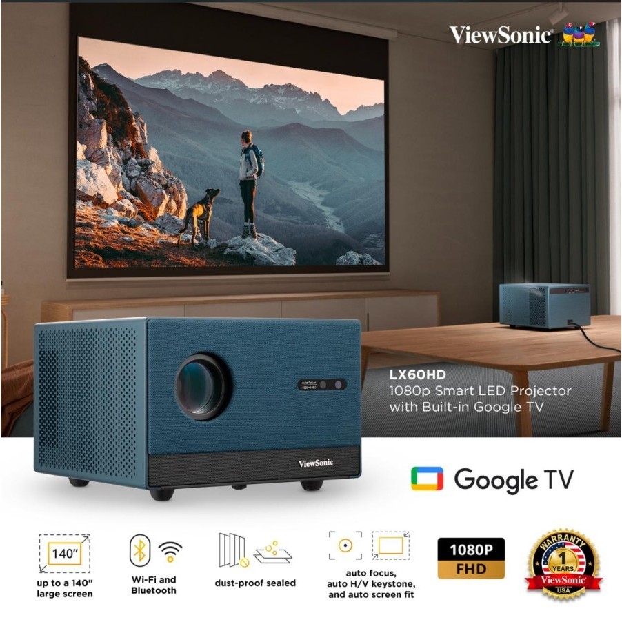 Jual ViewSonic Smart Projector LX60HD / LX 60HD with Google TV garansi ...