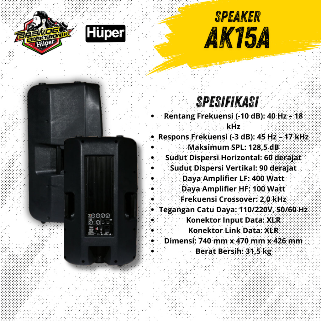 Jual Huper AK15A Speaker Aktif 15" Original Huper AK-15A | Shopee Indonesia