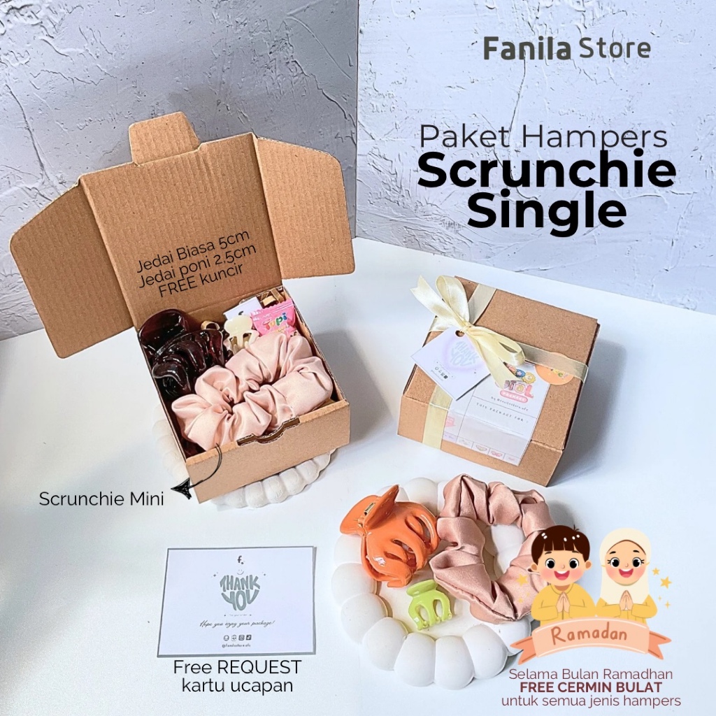 Jual [READY SINGLE] Paket Scrunchie + Jedai/ Paket Silk Box/ Paket ...