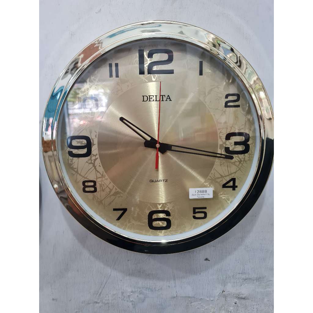 Jual jam dinding delta / jam dinding gold / jam dinding krom / jam ...