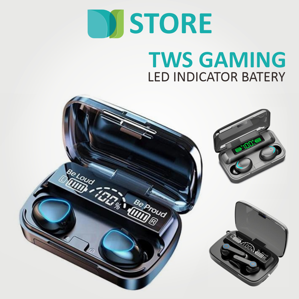 Jual Headset Bluetooth TWS Pro Gaming LED Powerbank | Shopee Indonesia