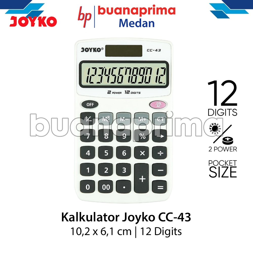 Jual KALKULATOR JOYKO CC-43 12 Digits Pocket Kecil Saku Calculator Kantong | Shopee Indonesia