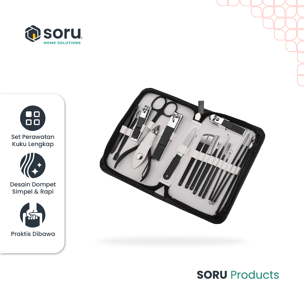 Jual SORU - Set Gunting Kuku 18 In 1 Perawatan Wajah dan Telinga - Nail ...