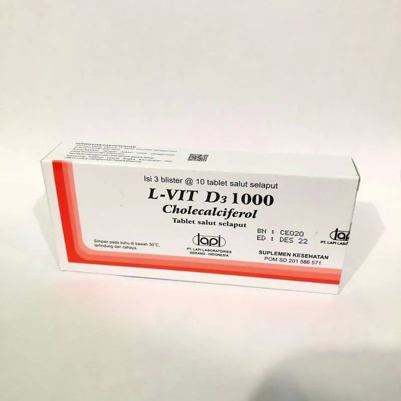 Jual L-Vit D3 1000 IU (per Strip) | L VIT D3 1000IU TAB 30S | Shopee ...
