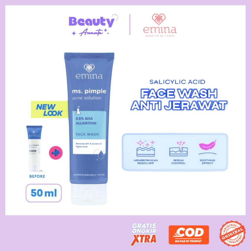 Jual Emina Ms. Pimple Acne Solution Face Wash 50ml | Shopee Indonesia