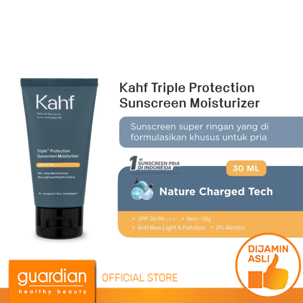Jual Kahf Triple+ Protection Sunscreen Moisturizer SPF 30 PA+++ 30 ml ...