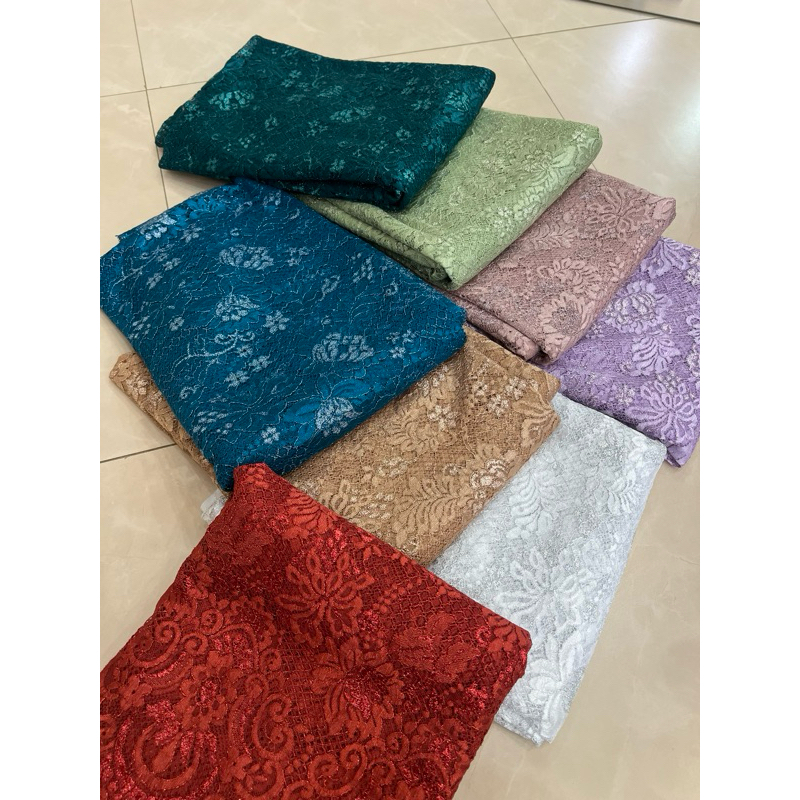 Jual Brokat semi France Velvet Swarovski / semi prancis metalik ...