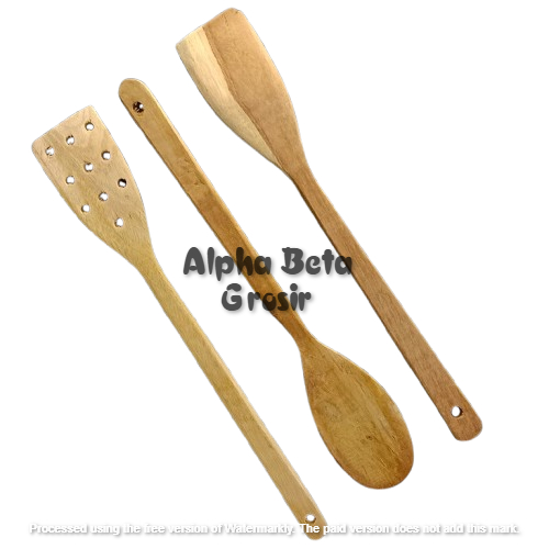 Jual SPATULA KAYU 3 JENIS / SUTIL KAYU / SUTIL KAYU LUBANG/ SOTIL KAYU ...