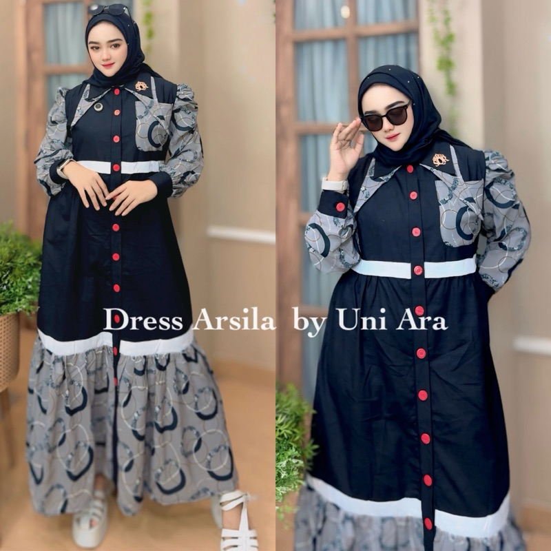 Jual Uni Ara - Dress ( Arsila ) Premium || Pakaian Wanita Kekinian | Shopee Indonesia
