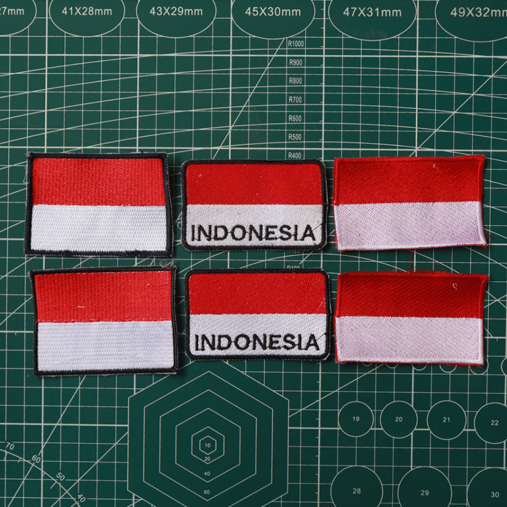 Jual Emblem Bordir Patch Emblem Bendera Merah Putih / Bat Bendera Merah ...
